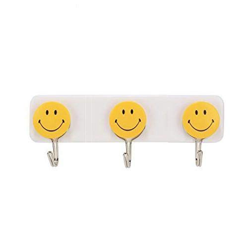 Eyelet Self Adhesive Smiley Face Wall Hooks Pack of 3 : Amazon.in: Home ...