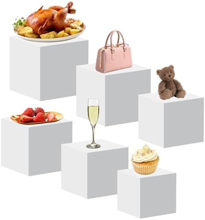 Amazon.com: ROYUEXT Buffet Risers,6 PCS White Acrylic Food Display ...