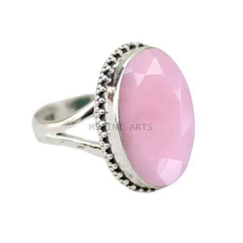 Amazon.com: Solid 925 Sterling Silver Ring for Women & Men, Pink Opal ...