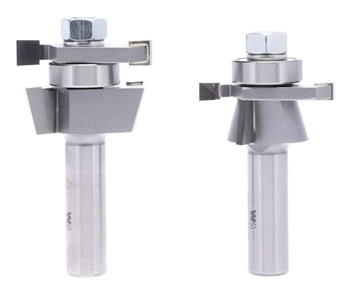 Whiteside 6008 Shaker Cabinet Door Router Bit Set, 15 Degree Pattern, 1 ...