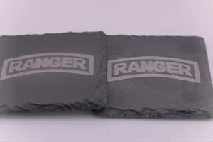 Amazon.com: Laser Engraved Black Slate Stone Coaster (2-Pack) (Army Ranger)
