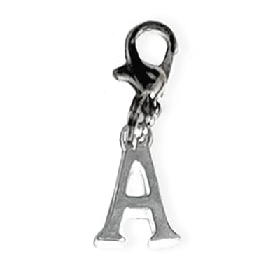 Amazon.com: Letter Clip On Charms Zipper Pulls Initials, Silver ...