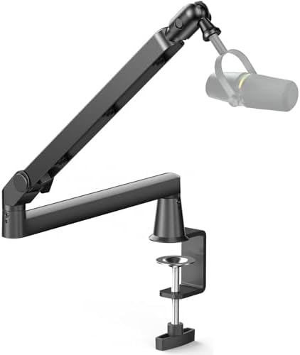 Amazon.com: Prizmora Low Profile Boom Arm Adjustable Mic Arm Stand ...