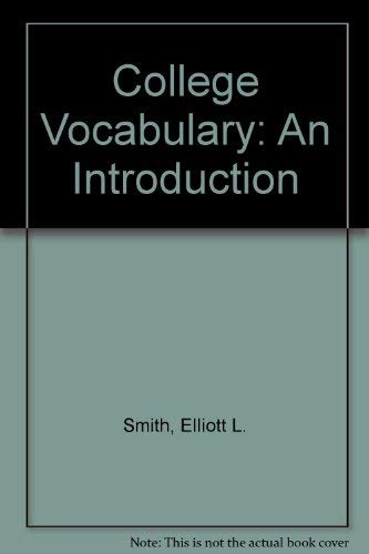 Buy College Vocabulary: An Introduction Book Online at Low Prices in ...
