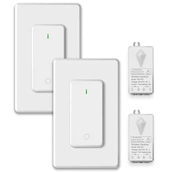 NineLeaf 2PK Wireless Lights Switch Receiver Kit, Wall Mounted Light ...