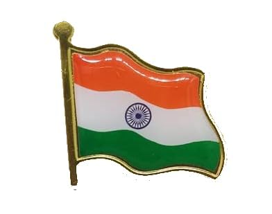 Buy hhumanmakerr Indian Flag Tiranga Tricolor Brass Laminated Lapel Pin ...