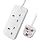 Double Socket Extension Lead 2 Meter 2 Way Mains Power 3 Pin Fused UK ...