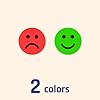 1800 Pack, Happy/Sad Smiling Face Emotion Stickers - 2.5cm, Red/Green ...