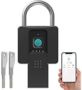 eLinkSmart Heavy Duty Fingerprint Padlock with Key, Weatherproof ...