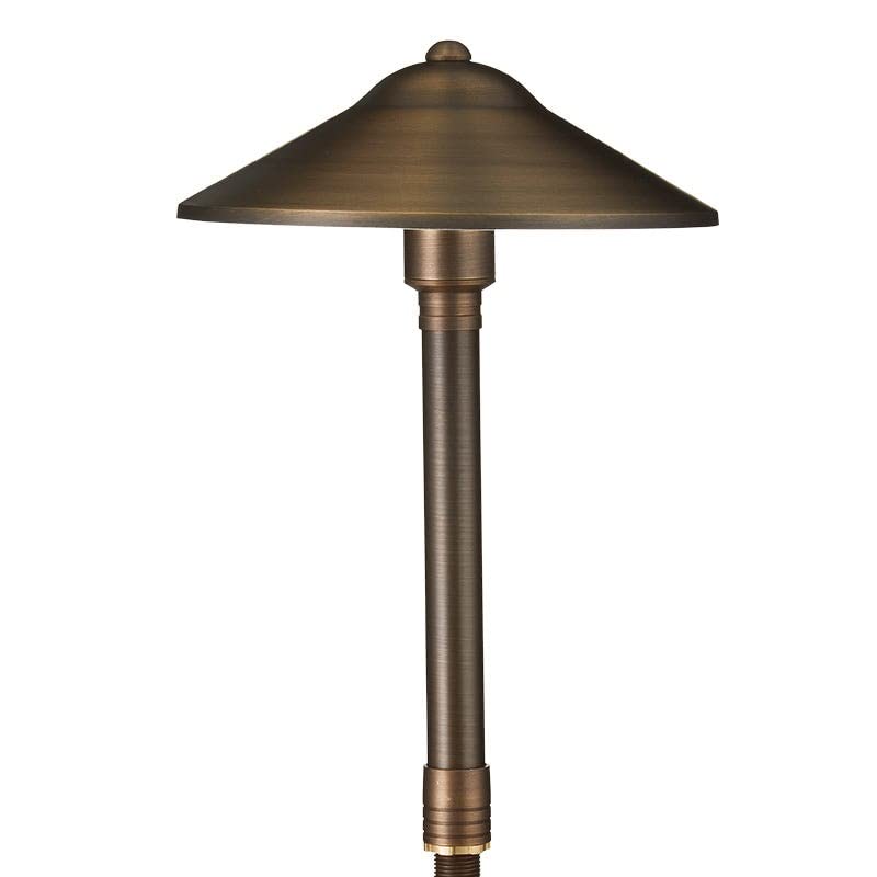 VOLT Max Spread 12V Solid Brass Mini Path Light (15" Tall, 9" Shade ...