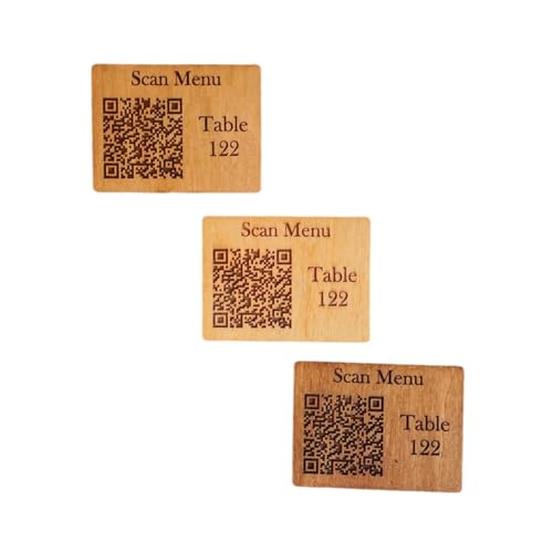 Amazon.com: Wooden qr code menu sign with custom text, Table numbers ...