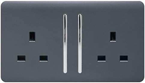 Trendi Artistic Modern 2 Gang 13 Amp Long Switched Plug Socket Copper ...