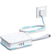 NTONPOWER 4 Way Extension Lead with USB Slots（3 USB-A Ports）, Wall ...