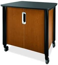 Amazon.com: Mobile Audio Visual Cabinet Color: Mahogany / Black ...