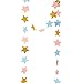 Amazon.com: Pink Blue Gold Star Garland Glitter Paper Streamers Twinkle ...