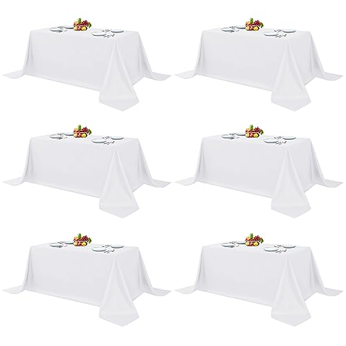 Snapklik.com : White Table Clothes For Rectangle Tables, 6 Pack - 90 X ...
