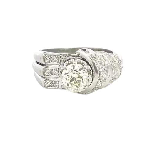 Amazon.com: 3.50 Ct Round Diamond Art Deco Style Bypass Three Row ...