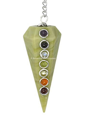 Amazon.com: Serpentine Crystal Pendulum for Divination - Dowsing ...