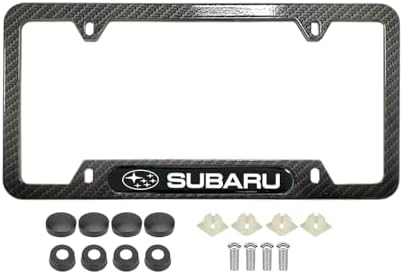 Amazon.com: CQMXW Stainless Steel Carbon Fiber License Plate Frame fit ...