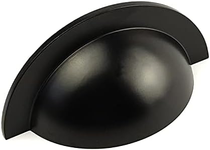Black Kitchen Cup Handle 64mm Centres Matt Half Moon Cupboard Cabinet ...