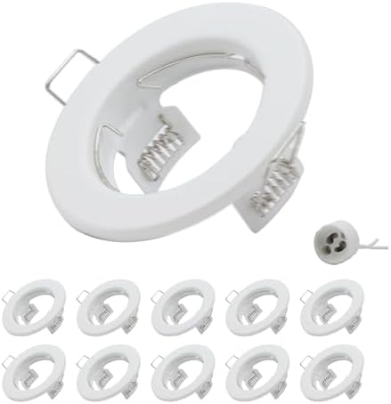 COOINJOY 10x Modern GU10 Downlights for Ceiling, Round Matt White Metal ...