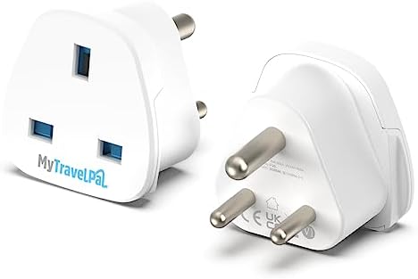 UK to India Plug Adapter (2 Pack) | 2 x MyTravelPal® UK to Indian ...