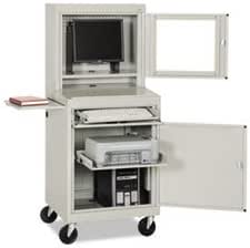 Amazon.com: Sandusky Lee Mobile Computer Security Cabinet, 26w x 24d x ...