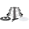 Tefal Ingenio Stainless Steel Pots & Pans Set, 13 Pieces, Stackable, Removable Handle, Space ...