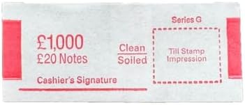Money Bands Currency Straps For GBP UK notes (Red (£20 notes), 100 pack ...