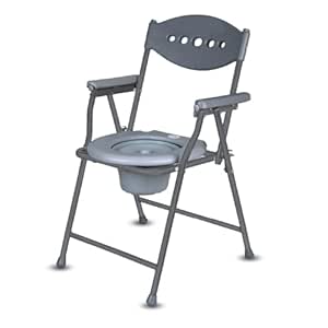 Vissco Comfort Steel Folding Commode Chair for Elderly, Patients ...