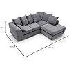 Abakus Direct Right Hand Corner Sofa - Jumbo Cord L Shaped Sofas for ...