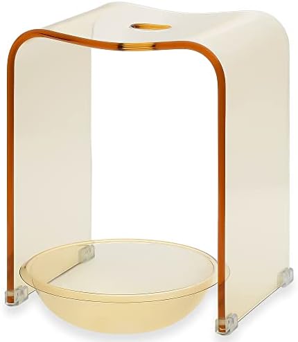 Amazon｜Kuai アクリル バスチェア ボウル セット 風呂椅子 洗面器 高さ40cm LLサイズ【全5色】 (クリアブラウン)｜バスチェア - ホーム＆キッチン オンライン通販