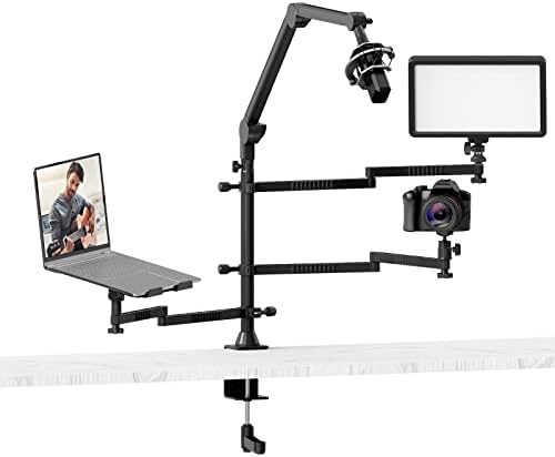 Amazon.com: Live Broadcast Boom Arm, ULANZI Flexible Desk Mount Camera ...