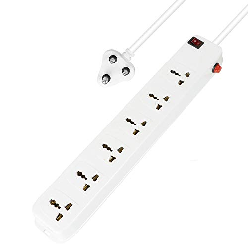 FEDUS 13 Feet Long Extension Board Extension Box Spike Guard 6 Socket 1 ...