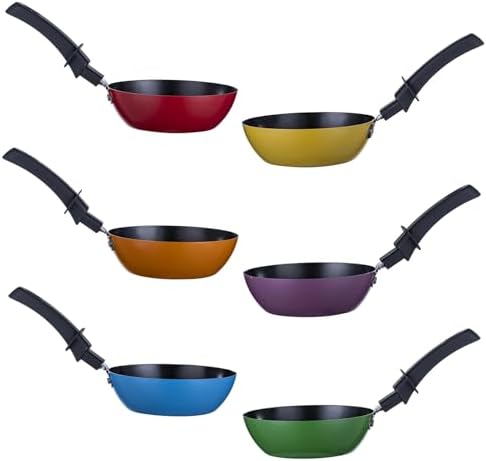 RoDzj Mini Wok Set for 6 People Diameter 12 cm Non-Stick Coating Party ...