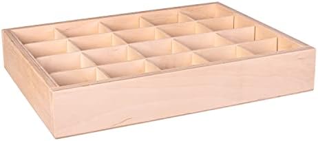 DOITOOL 20 Compartments Wooden Storage Divider Box, Sundries Container ...