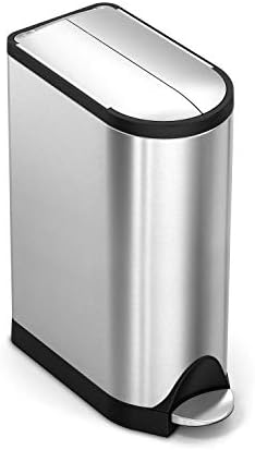 simplehuman CW1810 30L Round Kitchen Pedal Bin, Strong Steel Pedal ...