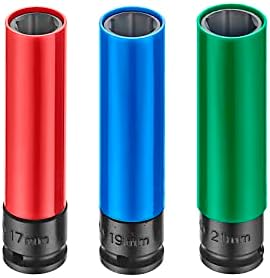 Amazon.com: Kauplus 1/2 Inch Drive Wheel Nut Impact Socket Set-3PCS ...
