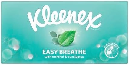 Kleenex Easy Breathe Facial Tissues, Natural Menthol and Eucalyptus, 56 ...