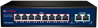 CP PLUS 8 Port PoE Switch - 10 Ports with 8 x 100Mbps PoE & 2 x 100Mbps ...