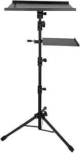 TechFlo Adjustable Dual Shelf Notebook Laptop Projector Tripod Lectern ...