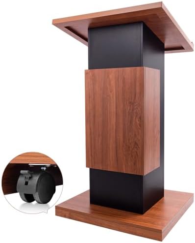 Amazon.com : 47’’ Wooden Podium Stand with Wheels, Portable Lectern ...