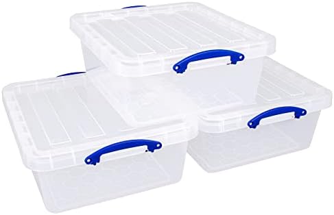 Really Useful Plastic Storage Box 31.5 Litre Clear (Pack of 3) : Amazon ...