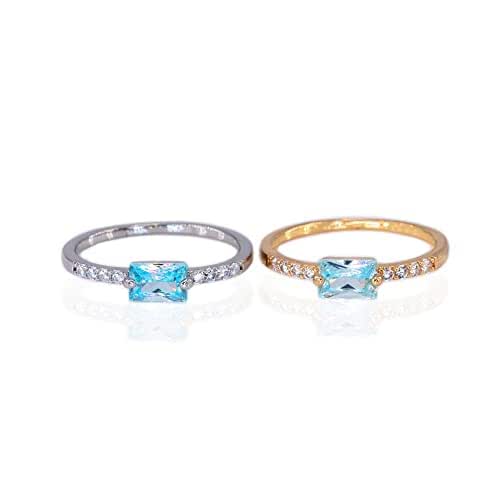Amazon.com: March Birthstone Rings For Women March Birthday Gifts For ...