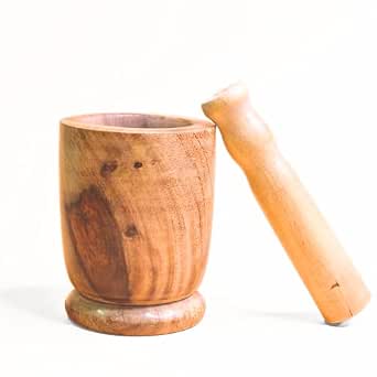 Buy Handcrafted Wooden Okhli Indian Handicrafts Handmade Brown Color ...