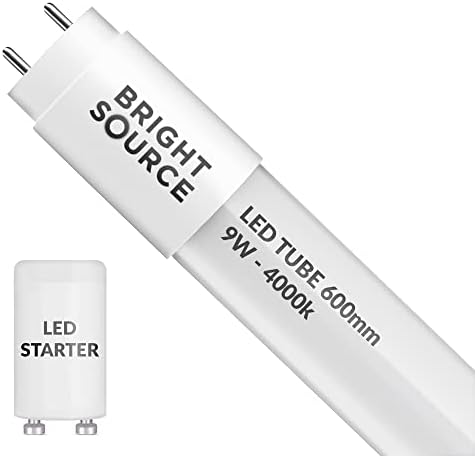 Bright Source 2ft (589mm) 9w LED T8 Tube, 900lm, 4000K Cool White ...