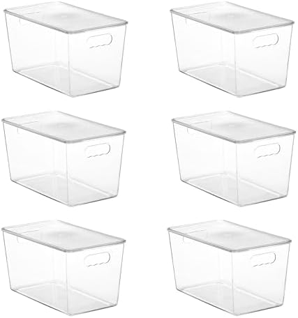 Amazon.com: Vtopmart 4 Pack Clear Stackable Storage Bins with Lids ...
