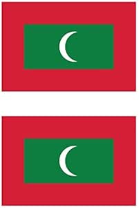 Amazon.com: Two Pack Maldivian Flag Sticker Decal Self Adhesive Vinyl ...
