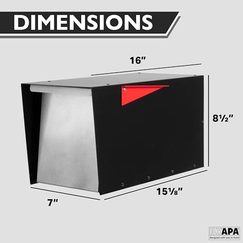 Snapklik.com : Modern Mailbox, Ready To Post Mount Mailbox - Black ...