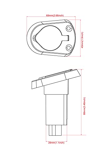 Snapklik.com : Young Marine Made 2-Pin Stern Light Socket Plug-in Pole Base